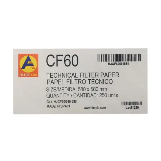 کاغذ صافی بزرگ 58*58 cf60 فیلتر لب اسپانیا - شرکت طلایه طب آزما